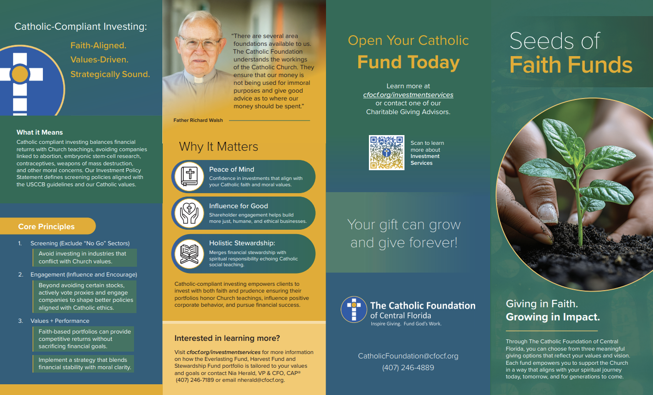 Our new "Seeds of Faith Funds" Brochure! - Catholic Foundation Central